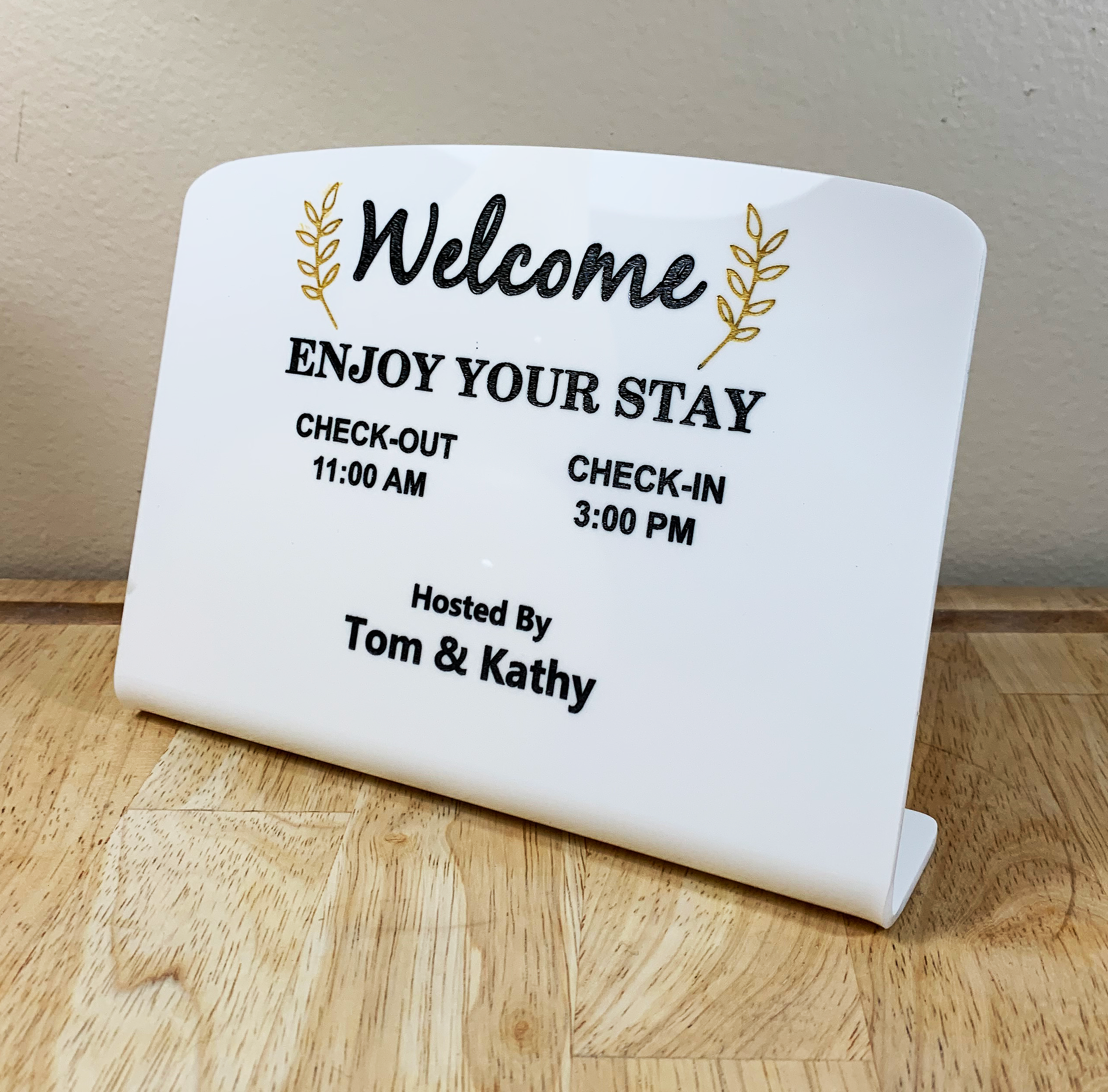 Custom Engraved Short-Term Rental (Airbnb) Welcome Sign With Rental ...