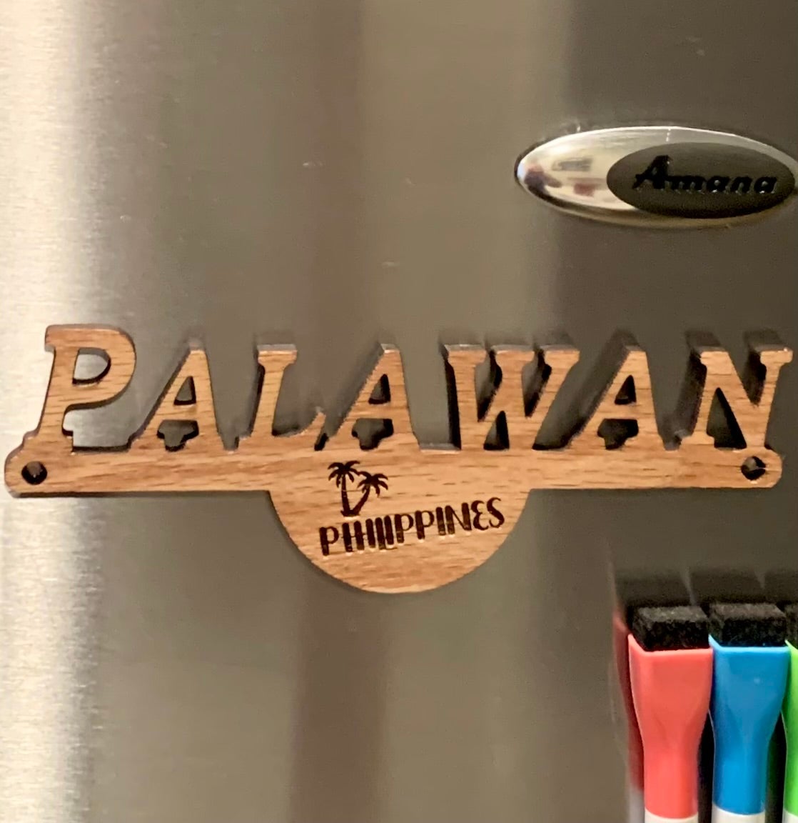 Deluxe Palawan, Philippines Wood Crafted Fridge Travel Magnet | Room Signs