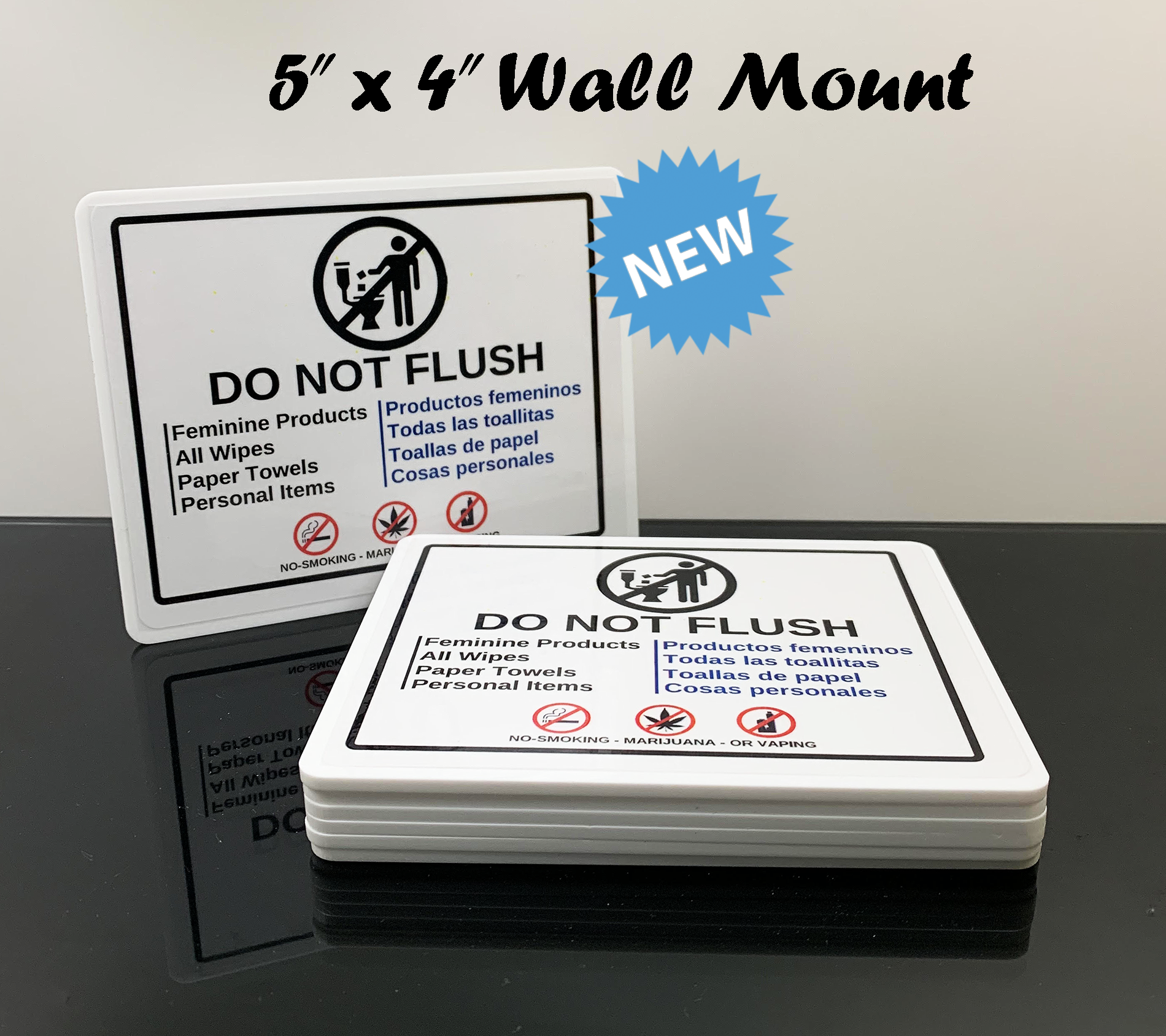 Hotel Motel Room Guest Bathroom Bilingual Toilet Rules Signs | Room Signs