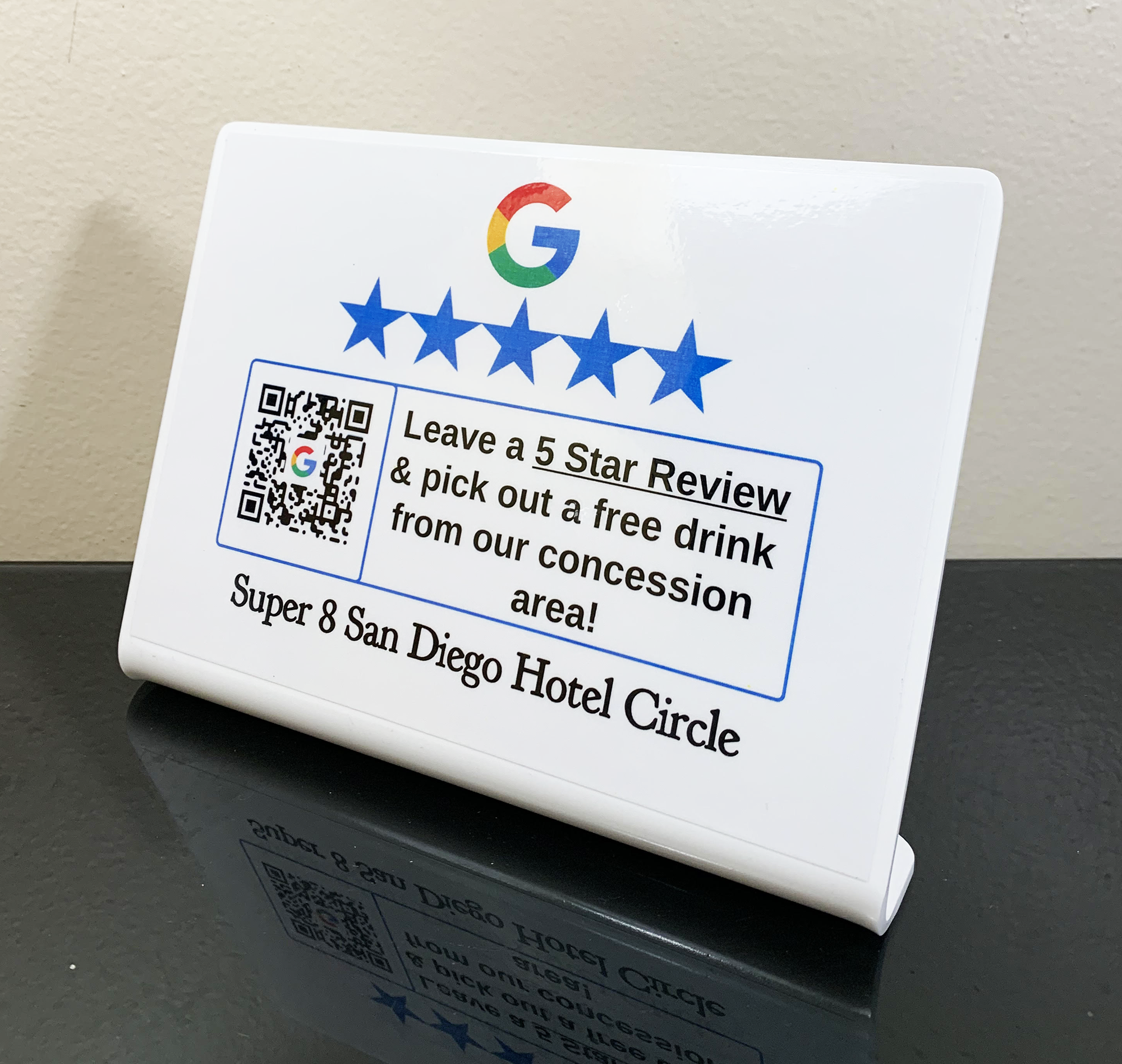 Google Review Front Counter Sign For Hotels, Motels And Resorts | Room ...