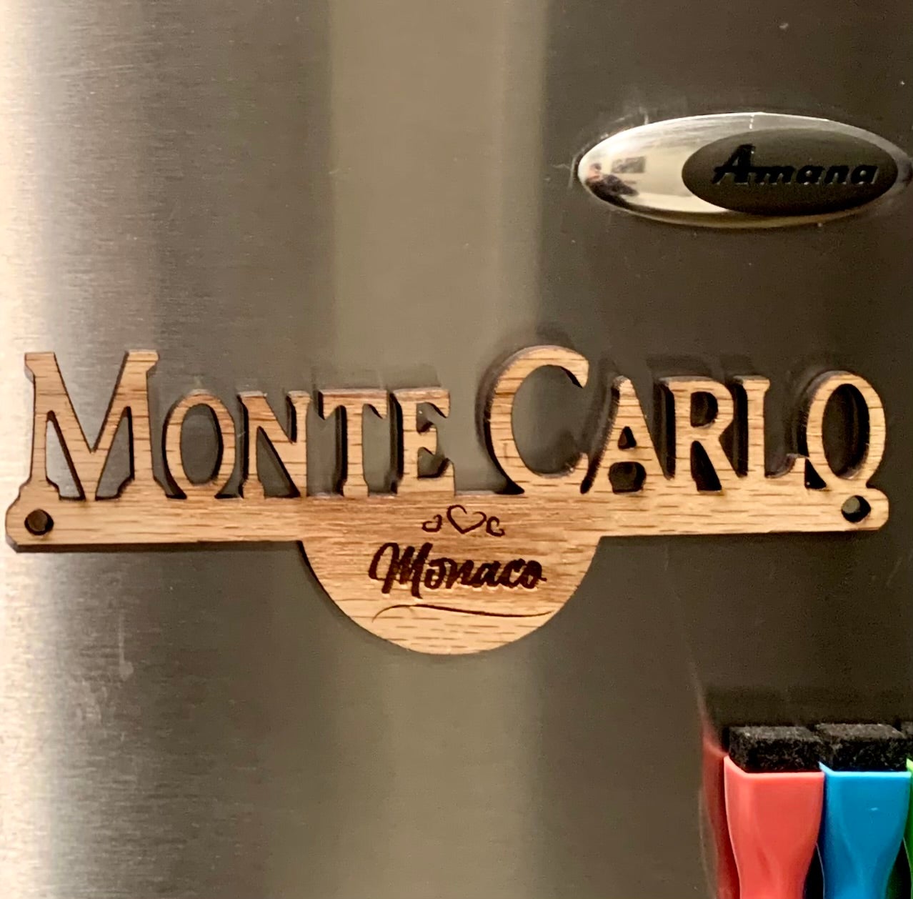 Monte Carlo, Monaco Deluxe Wood Crafted Fridge Magnet | Room Signs