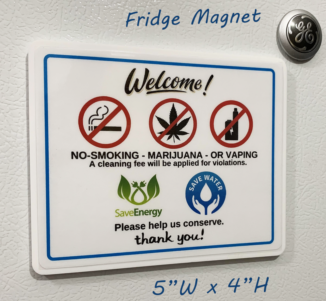 Magnetic Fridge Sign For Airbnb And Short-Term Rentals | Room Signs
