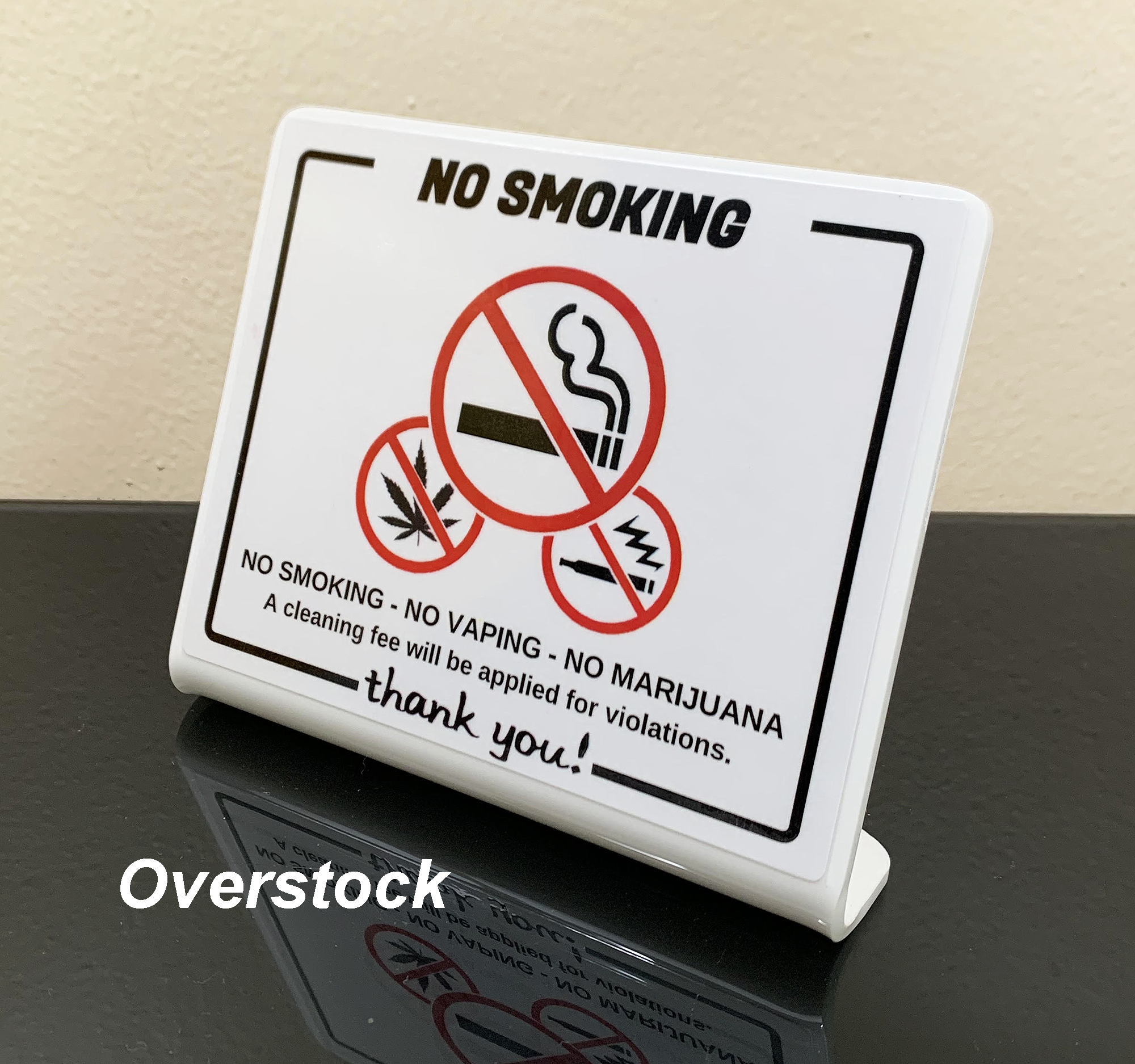 Overstock Sale -No Smoking, Vaping and Marijuana Sign With Cleaning Fee ...