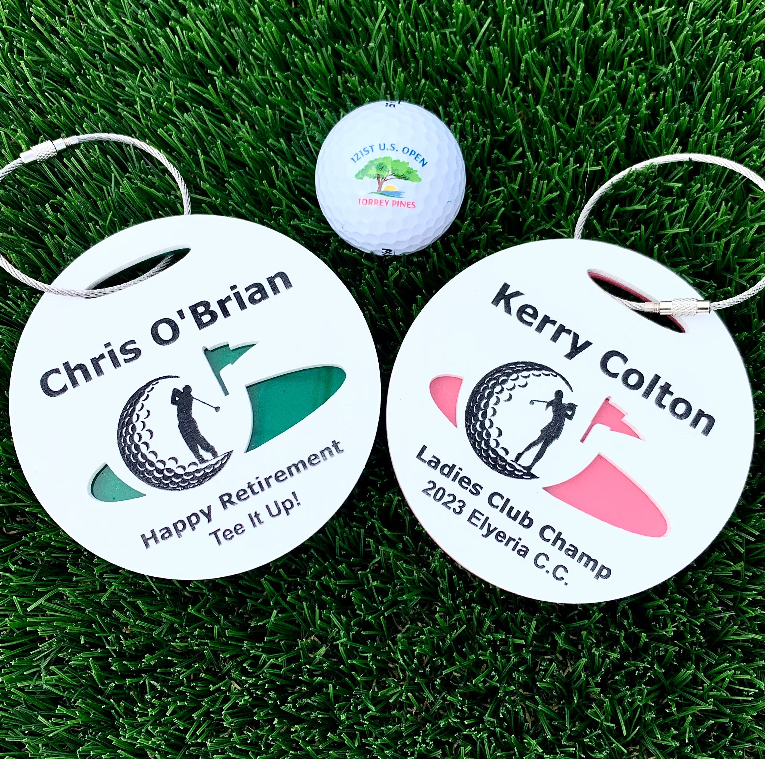 Custom Golf Bag Tag - Custom Name And Tag Line - Available In Green And ...