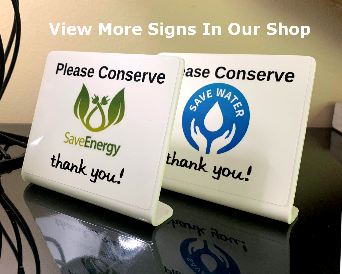 Save Our Planet Water Conservation Sign For Airbnb, Bed And Breakfast ...